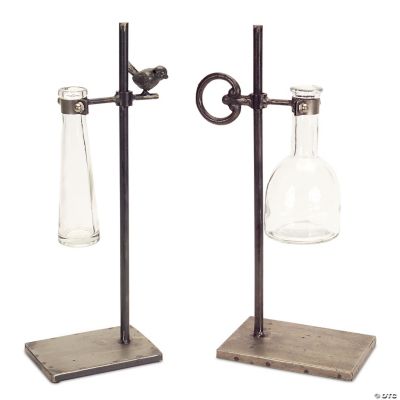 Melrose International Stem Vase with Stand, 14 Inches (Set of 2 ...