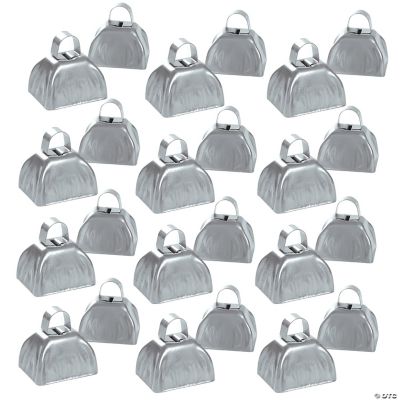 Bulk 48 Pc. Metallic Silvertone Cowbells | Oriental Trading