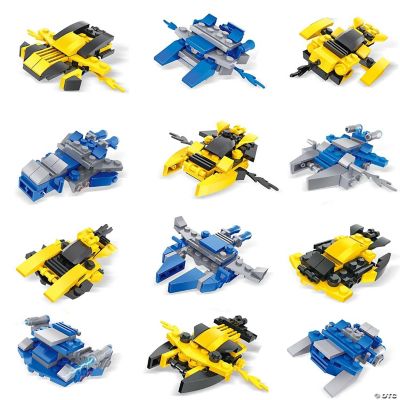 PopFun-12 Pcs Spaceship Mini Building Blocks
