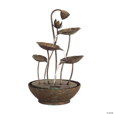 Melrose International Metal Lotus Leaf Water Fountain, 19 Inches