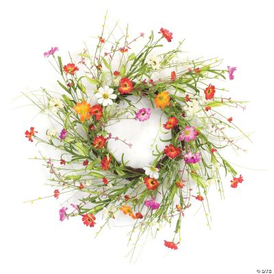 Melrose International Mixed Floral Wreath, 22 Inches