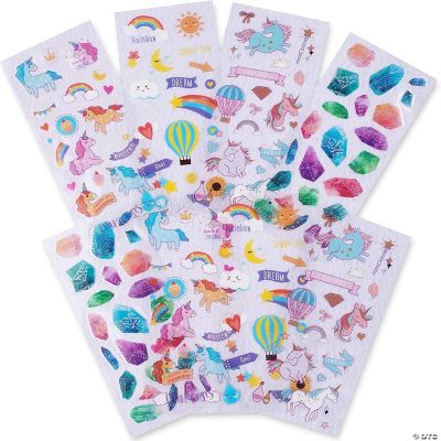 Navy Peony Transparent Unicorn and Gem Stickers | Oriental Trading