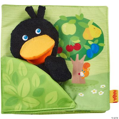 HABA Fabric Book Orchard with Raven Finger Puppet and Removable Fruit