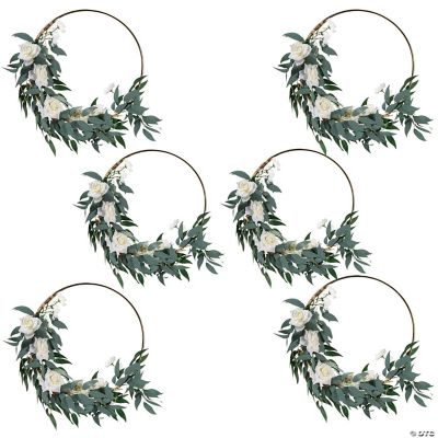 Bulk 6 Pc. Premium Gold Hoop Decorations with White Roses | Oriental ...