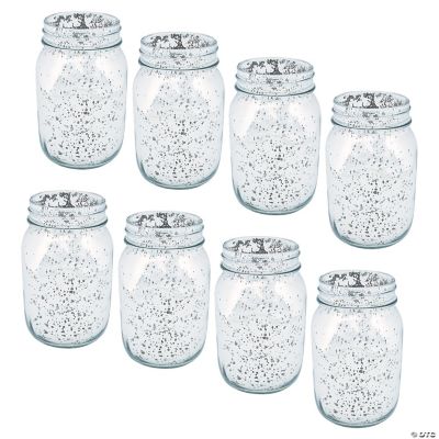 Bulk 48 Pc. Silver Mercury Mason Jars | Oriental Trading