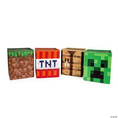 Minecraft 10-Inch Storage Bin Organizer Set Creeper, TNT, Grass, Craft ...