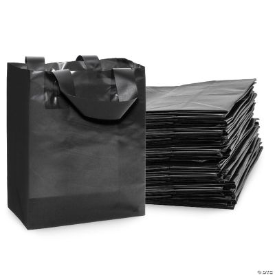 Prime Line Packaging 8x4x10 Inch Small Frosted Black Plastic Bags with ...