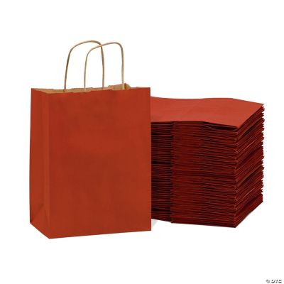 Prime Line Packaging- Small Red Kraft Paper Shopping Bags with Handles ...