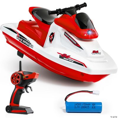 USA Toyz-Red Mini RC Boat Toy with Rechargeable Battery, Dual Motor ...