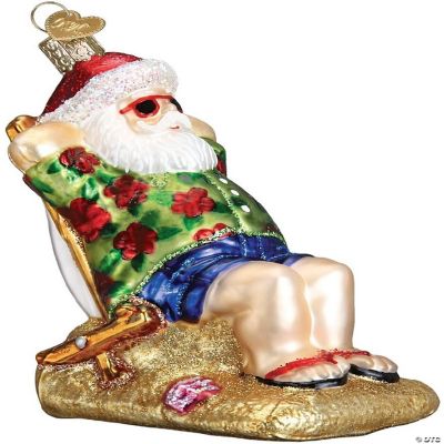 Old World Christmas 40295 Glass Blown Sunning Santa Ornament | Oriental ...