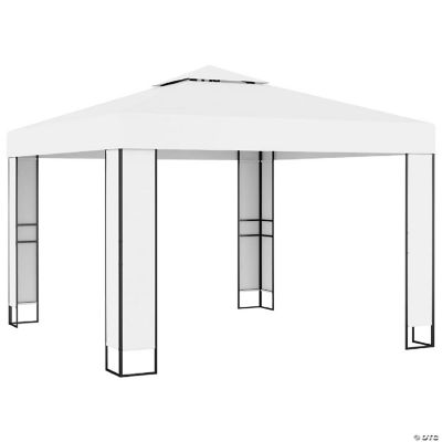 vidaXL Gazebo with Double Roof 9.8'x9.8' White | Oriental Trading