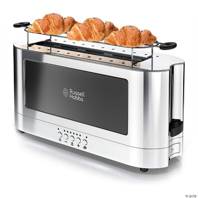 Russell Hobbs Glass Accented Long Toaster- Black and Stainless Steel- 2 ...