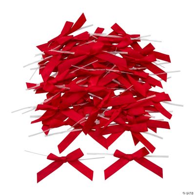 Bulk 200 Pc. Red Twist Tie Satin Bows | Oriental Trading