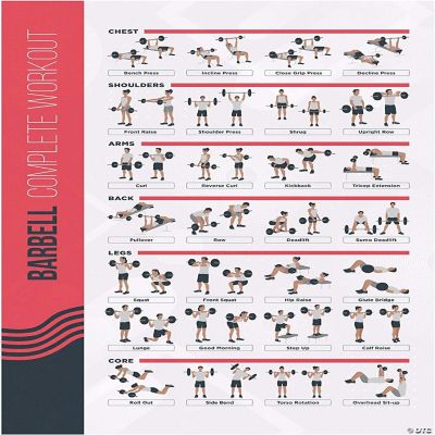PosterMate FitMate Barbell Workout Exercise Poster - Workout Routine ...