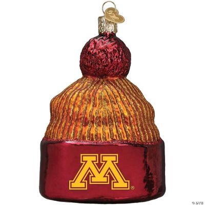 Old World Christmas Hanging Glass Ornament, University of Minnesota Beanie