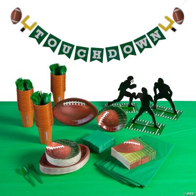 350 Pc. Football Party Deluxe Tableware Kit for 48 Guests