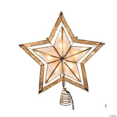 Kurt Adler 5-Point Christmas Star With Smoke Capiz Treetop, 10 inches ...