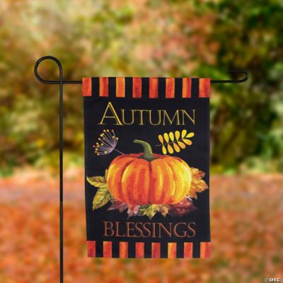 Autumn Blessings and Pumpkins Outdoor Garden Flag 12.5" x 18 ...