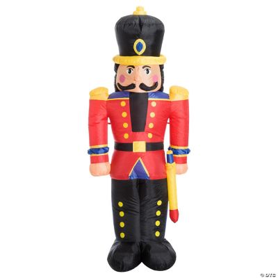 HOMCOM 6ft Christmas Inflatable Nutcracker Toy Soldier Outdoor Blow Up ...
