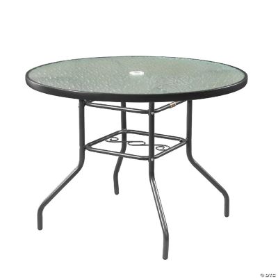Garden Elements Outdoor Dining Table Patio Furniture, Round Waterwave ...