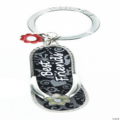 Best Friend Black Flip Flop Pewter Key Ring | Oriental Trading