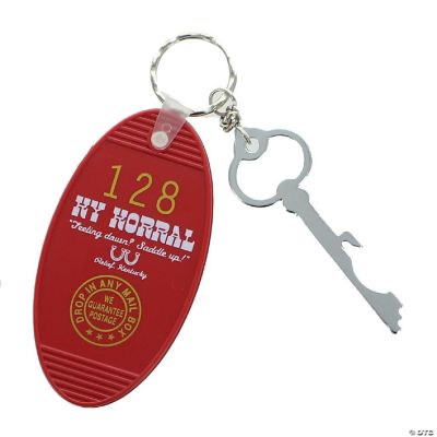 Retro Motel Key Fob - KY Korral Red | Oriental Trading
