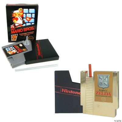 Nintendo Flask Set of 2 with Legend of Zelda and Super Mario Bros