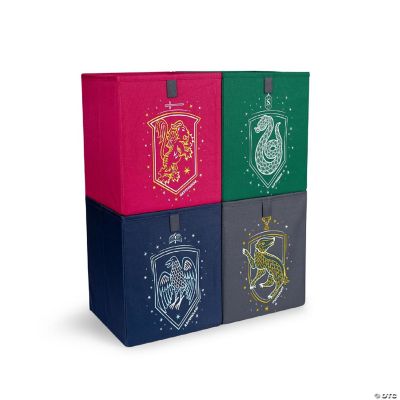 Harry Potter Hogwarts Houses 11-Inch Storage Bin Cube Organizers Set of ...