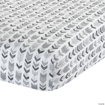 Lambs & Ivy Urban Jungle Gray/White Arrow Print 100% Cotton Fitted Crib ...