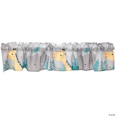 Bedtime Originals Mighty Jungle Gray Elephant/Giraffe Window Valance ...