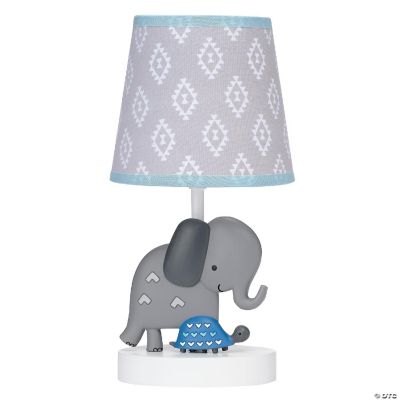 Bedtime Originals Jungle Fun Gray Elephant/Turtle Nursery Lamp with ...