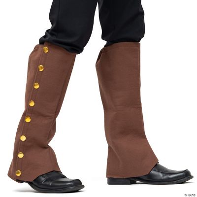 Skeleteen Faux Suede Steampunk Boots - Over The Shoe Brown Costume ...