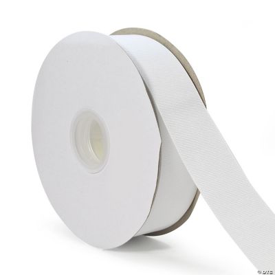 LaRibbons and Crafts 1 1/2" 50yds Premium Textured Grosgrain Ribbon -White
