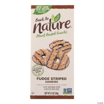 Back To Nature Cookies, Fudge Striped Shortbread, 8.5 oz, Pack of 6 ...