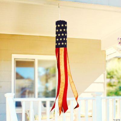 G128 60" Embroidered Polyester American Tea-Stained Windsock | Oriental ...
