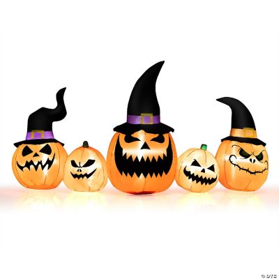 Costway 8 Ft Tall Inflatable Pumpkin Family Waterproof Halloween Yard ...