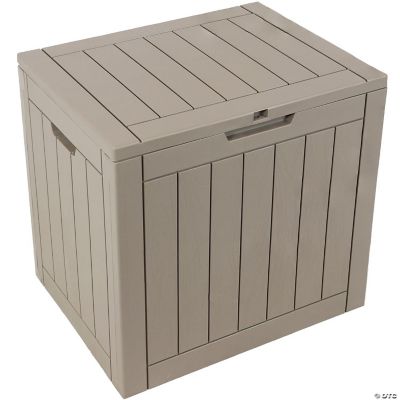 Sunnydaze Lockable Outdoor Small Deck Box with Storage and Side Handles ...