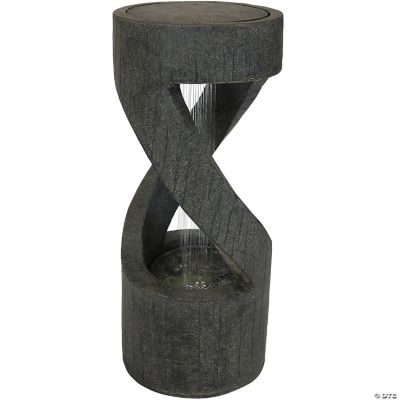 Sunnydaze 31"H Electric Resin Contemporary Double Helix Column Outdoor ...