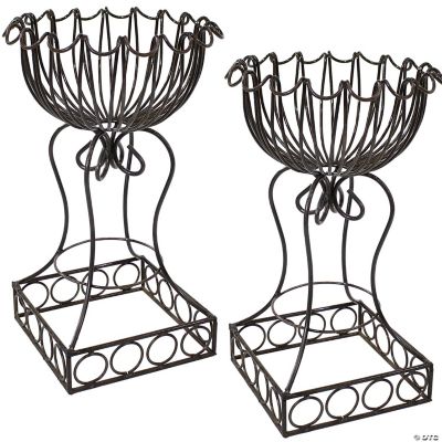 Sunnydaze Indoor/Outdoor Metal Shell-Shaped Standing Planter Basket ...