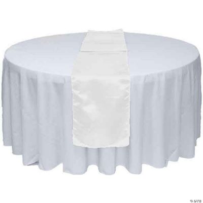 GW Linens 10pcs White Satin Table Runner 12" x 108" for Wedding Party ...