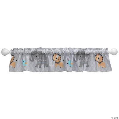 Bedtime Originals Jungle Fun Gray Safari Elephant and Lion Window ...
