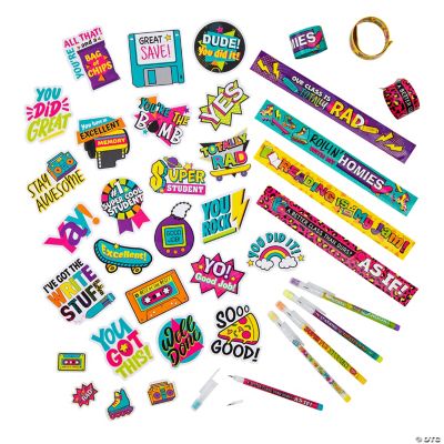 Bulk 136 Pc. 90s Theme Classroom Reward Assortment
