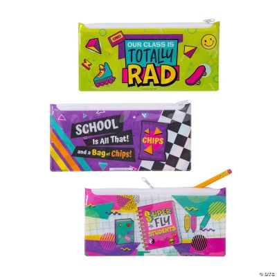 90s Theme Pencil Cases - 12 Pc - Discontinued