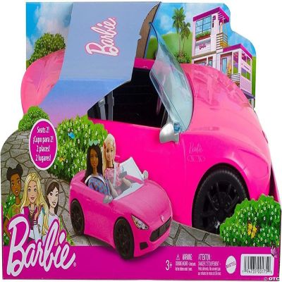 Barbie Convertible 2-Seater Vehicle, Pink Car with Rolling Wheels ...
