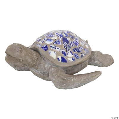 Sunnydaze 20" Sofia the Sophisticated Concrete Mosaic Sea Turtle Indoor ...