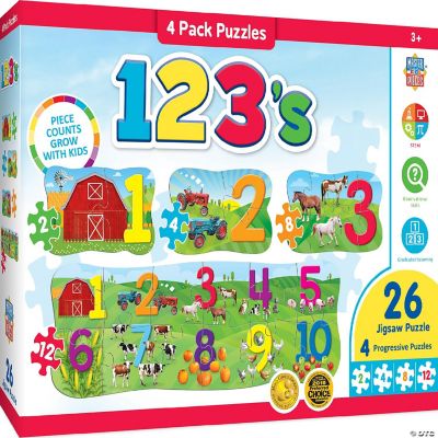 MasterPieces 123's - Educational 4-Pack Jigsaw Puzzles for Kids ...