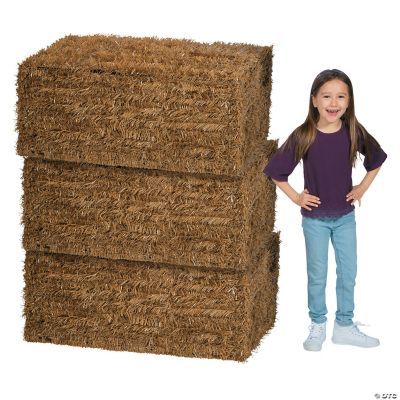 38 1/2" x 15 1/2" Bulk 3 Pc. Collapsible Plastic Faux Hay Bales ...