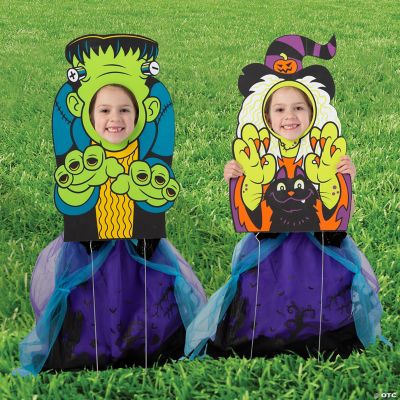 15" x 24" Halloween Faces Yard Sign Kit - 2 Pc. | Oriental Trading