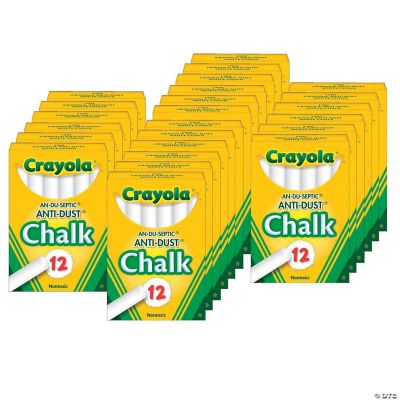 Crayola Anti-Dust Chalkboard Chalk, White, 12 Sticks Per Box, 24 Boxes ...