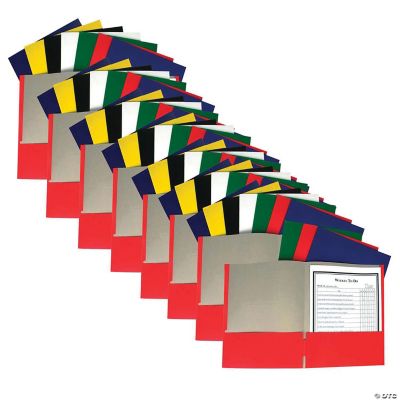 C-Line Recycled Two-Pocket Paper Portfolio Folder, No Prongs, Assorted ...